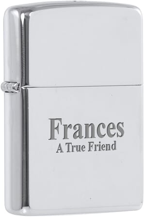 High Polish Chrome Engraved Zippo Lighter - ID# 250 - Executive Gift Shoppe