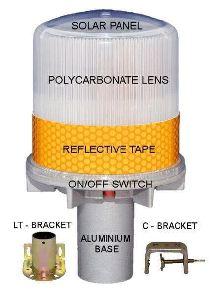 Solar Warning Light for Channels, Construction Sites and Work Zones ...