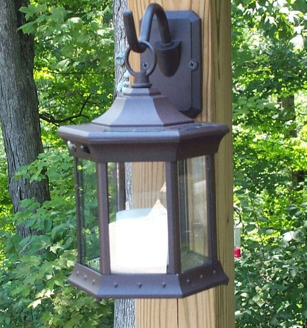 Solar Sconce with LED Solar Candle - Rustic Finish
