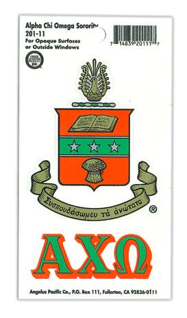 Alpha Chi Omega Crest - Shield Decals SALE $4.95. - Greek Gear®