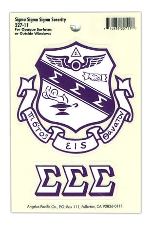 Sigma Sigma Sigma Crest - Shield Decals SALE $4.95. - Greek Gear®