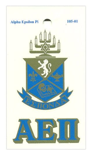Alpha Epsilon Pi Crest - Shield Decal SALE $4.95. - Greek Gear®