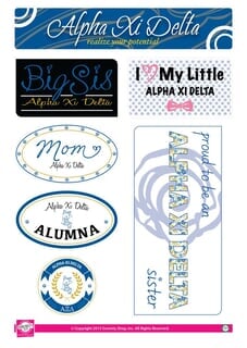 Alpha Xi Delta Crest - Shield Decals SALE $4.95. - Greek Gear®