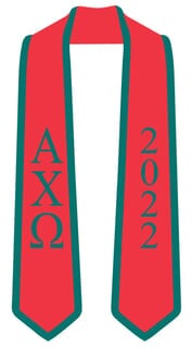 Alpha Chi Omega Greek Lettered Graduation Sash Stole With Crest SALE ...