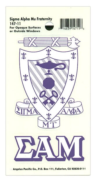 Sigma Alpha Mu Crest - Shield Decal SALE $4.95. - Greek Gear®