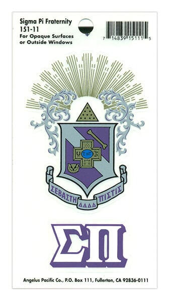 Sigma Pi Crest - Shield Decal SALE $4.95. - Greek Gear®