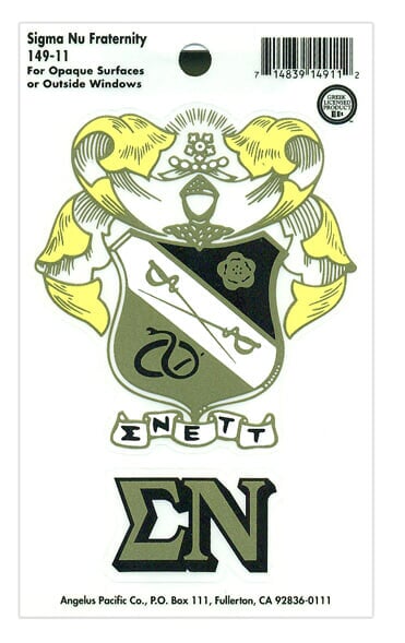 Sigma Nu Crest - Shield Decal SALE $4.95. - Greek Gear®