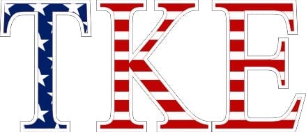Tau Kappa Epsilon American Flag Greek Letter Sticker - 2.5" Tall SALE ...