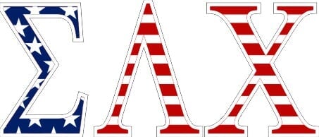 Sigma Lambda Chi American Flag Greek Letter Sticker - 2.5" Tall SALE $6 ...