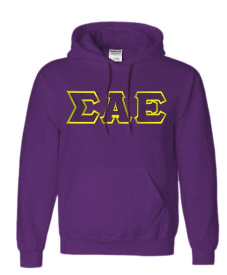 DISCOUNT Sigma Alpha Epsilon Lettered Hooded Sweatshirt SALE $40.00 ...