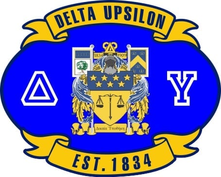 Delta Upsilon Banner Crest - Shield Decal SALE $6.95. - Greek Gear®