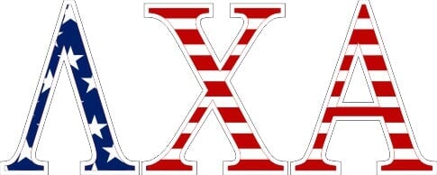 Lambda Chi Alpha American Flag Greek Letter Stickers