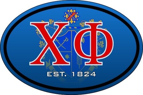 Chi Phi Color Oval Decal SALE $6.95. - Greek Gear®