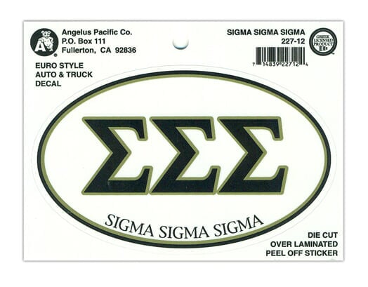 Sigma Sigma Sigma Euro Style Sticker SALE $3.95. - Greek Gear®