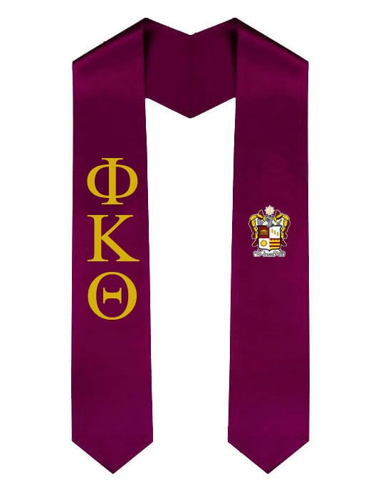 Phi Kappa Theta Greek Lettered Graduation Sash Stole With Crest SALE ...
