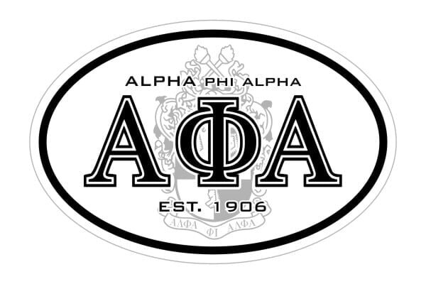 Alpha Phi Alpha Oval Crest - Shield Bumper Sticker - CLOSEOUT SALE $1. ...
