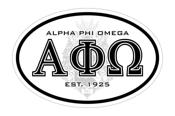 Alpha Phi Omega Oval Crest Shield Bumper Sticker Closeout Sale 150 Greek Gear®