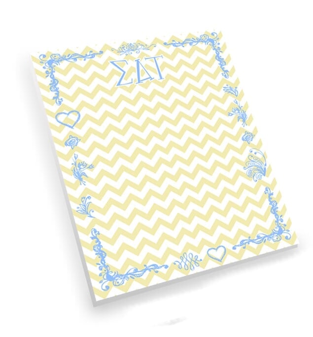 Sigma Delta Tau Chevron Notepad SALE $5.99. - Greek Gear®