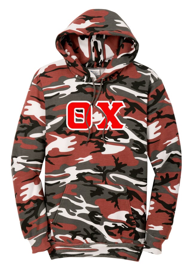 DISCOUNT-Theta Chi Camo Pullover Hooded Sweatshirt SALE $40.00. - Greek ...