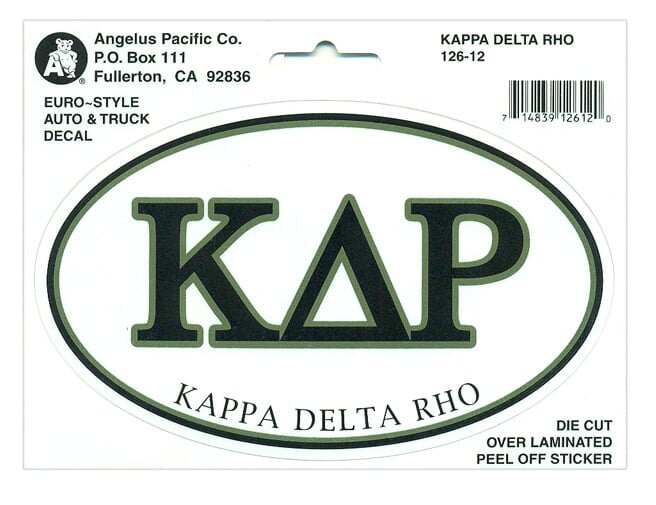 Kappa Delta Rho Euro Decal Oval Sticker SALE $3.95. - Greek Gear®