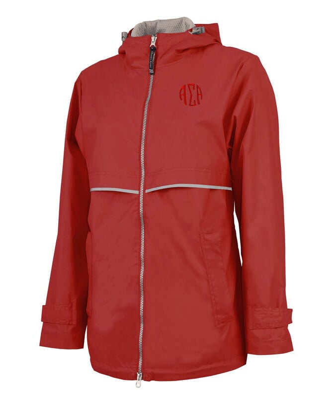 Alpha Sigma Alpha New Englander Circle Monogram Rain Coat SALE $59.99 ...