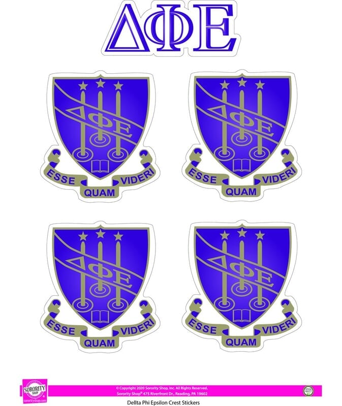 Delta Phi Epsilon Crest Sticker Sheet SALE $11.99. - Greek Gear®