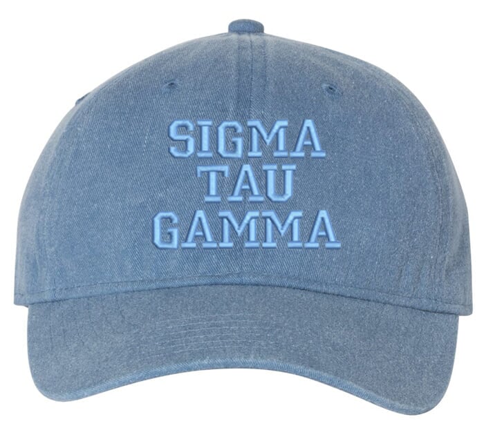 Sigma Tau Gamma Pigment Dyed Baseball Cap SALE $24.95. - Greek Gear®
