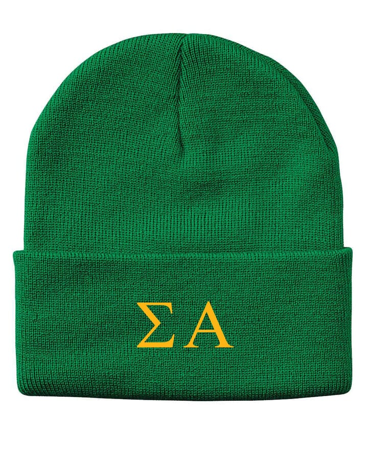 Sigma Alpha Greek Letter Knit Cap SALE $19.95. - Greek Gear®