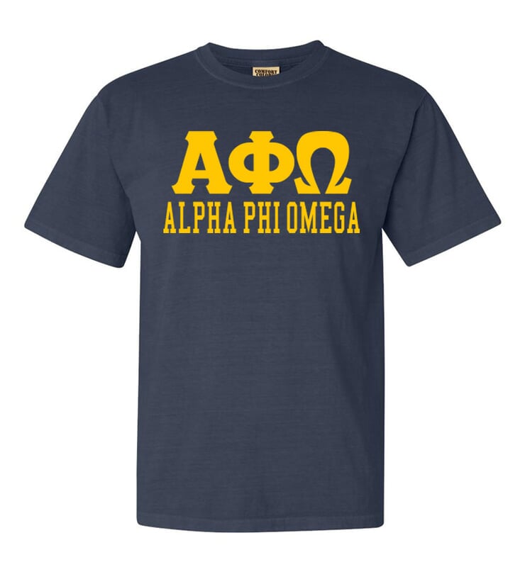 Alpha Phi Omega Greek Custom Comfort Colors Heavyweight T-Shirt SALE ...
