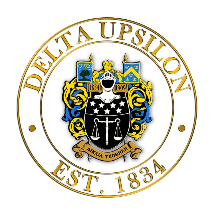 Delta Upsilon Circle Crest - Shield Decal SALE $6.95. - Greek Gear®