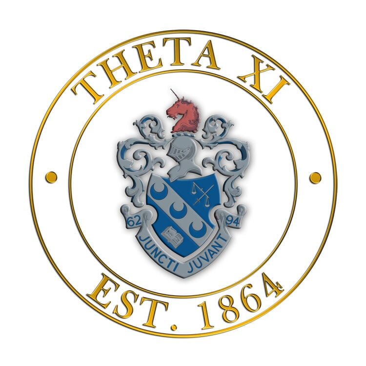 Theta Xi Circle Crest - Shield Decal SALE $6.95. - Greek Gear®