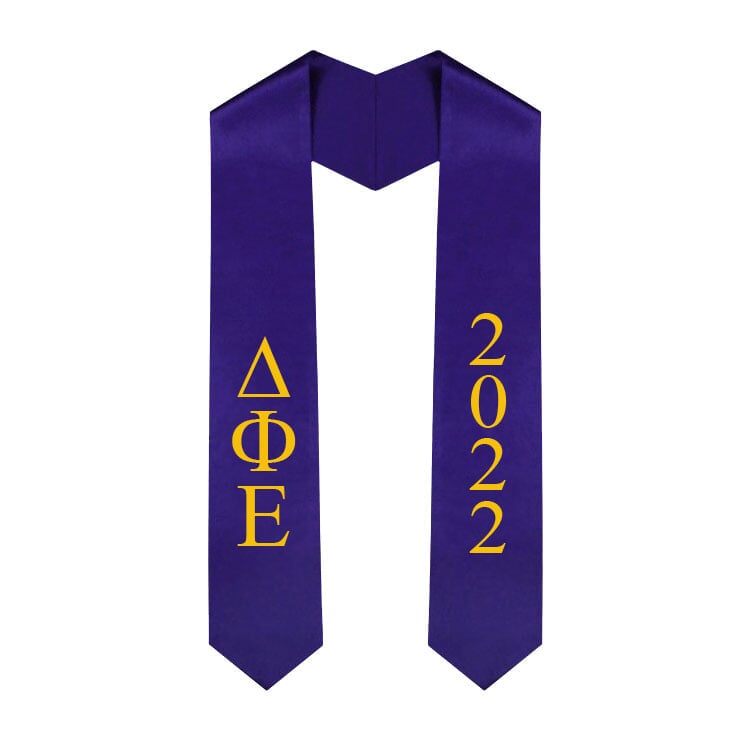 Delta Phi Epsilon Greek Lettered Graduation Sash Stole With Year - Best ...