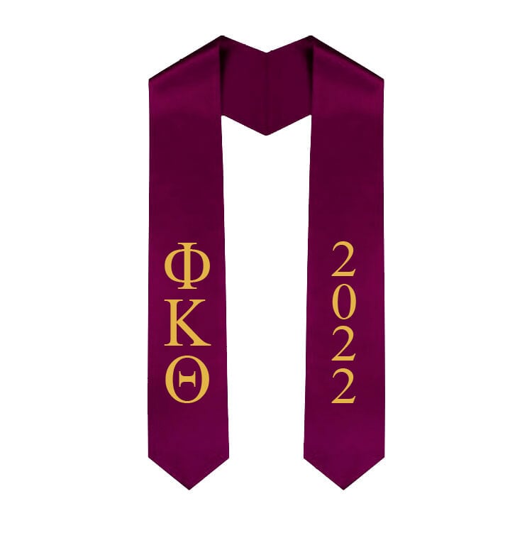 Phi Kappa Theta Greek Lettered Graduation Sash Stole With Year - Best ...