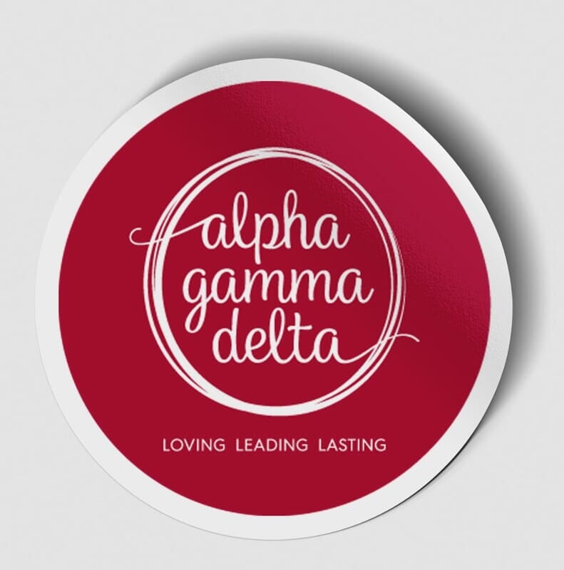Alpha Gamma Delta Logo Round Decal SALE $4.95. - Greek Gear®