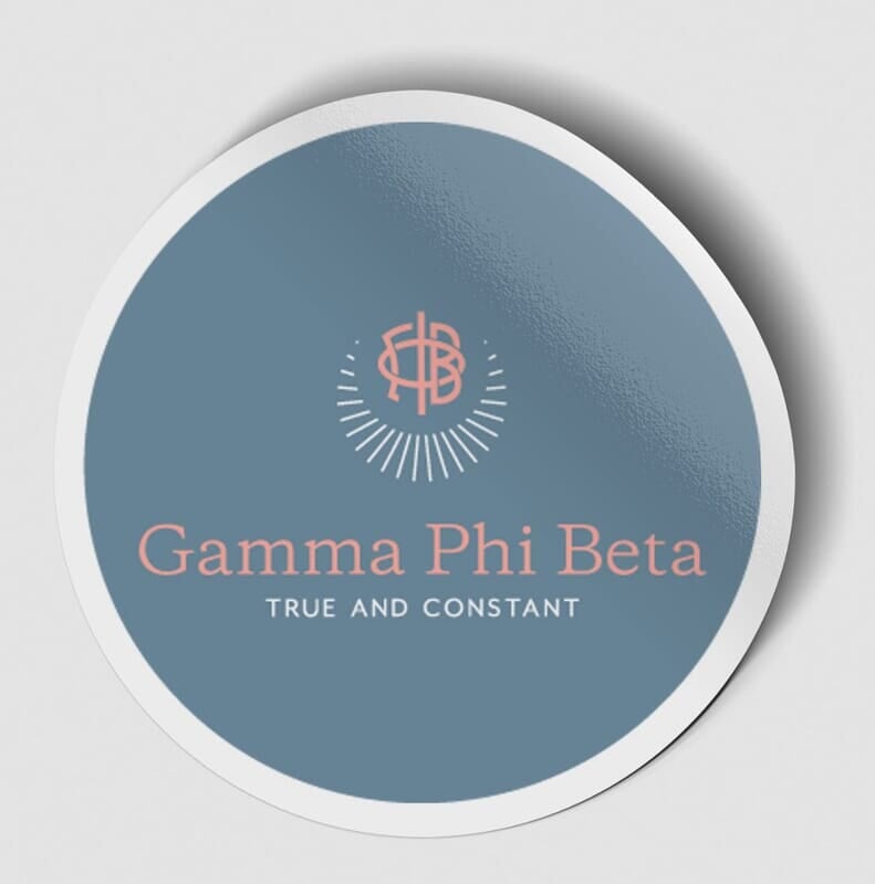 Gamma Phi Beta Logo Round Decal SALE $4.95. - Greek Gear®