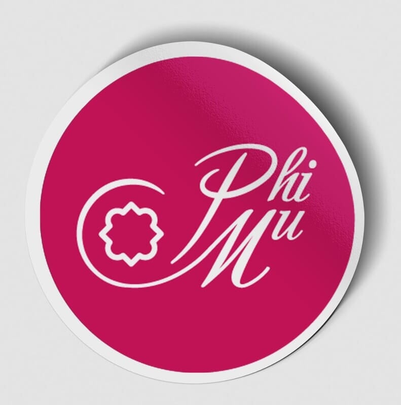 Phi Mu Logo Round Decal SALE $4.95. - Greek Gear®