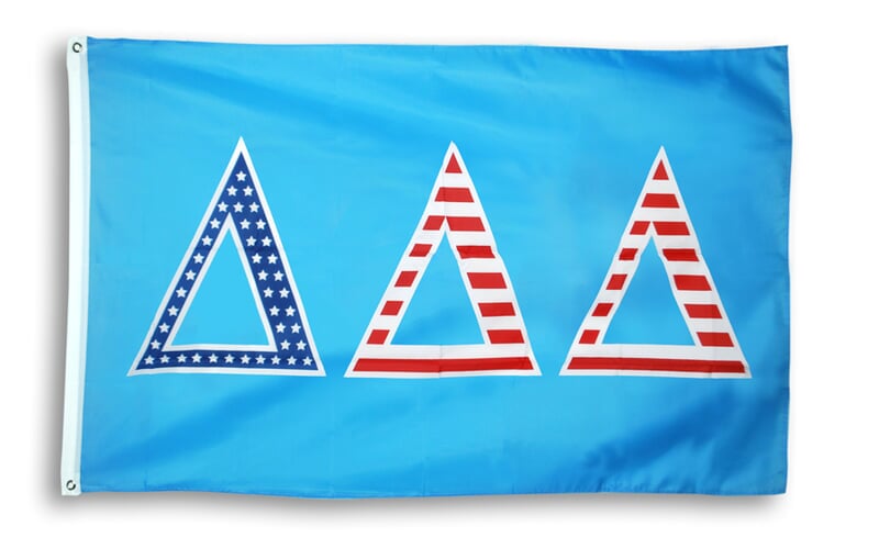 Delta Delta Delta 3 X 5 USA Flag SALE $29.99. - Greek Gear®