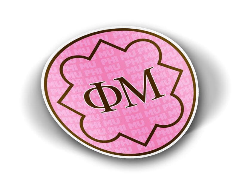 Phi Mu Mascot Round Decals SALE $4.95. - Greek Gear®