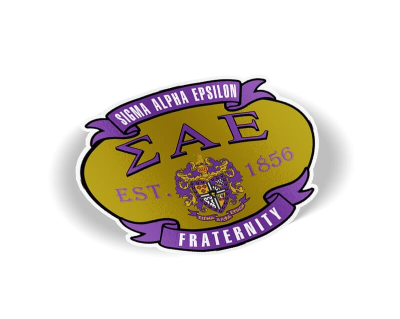 Sigma Alpha Epsilon Banner Crest - Shield Decal SALE $6.95. - Greek Gear®