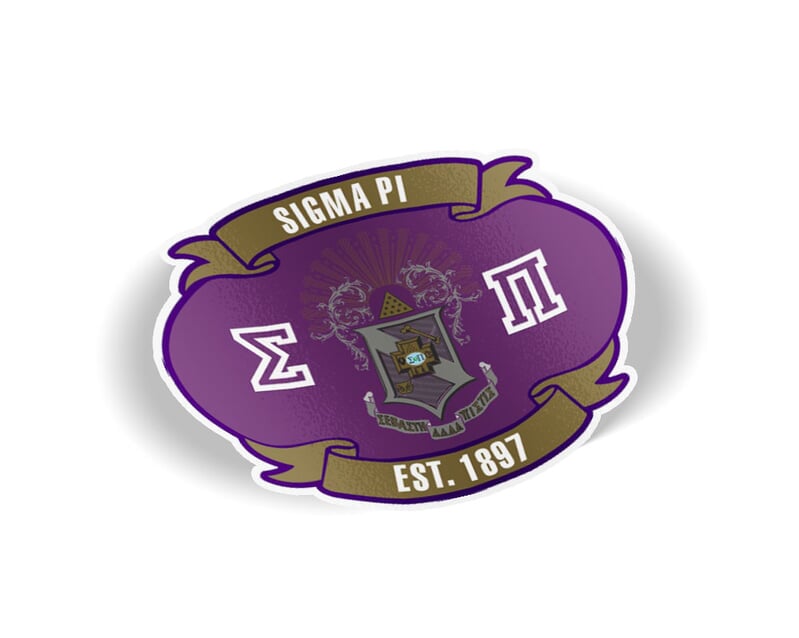Sigma Pi Banner Crest - Shield Decal SALE $6.95. - Greek Gear®