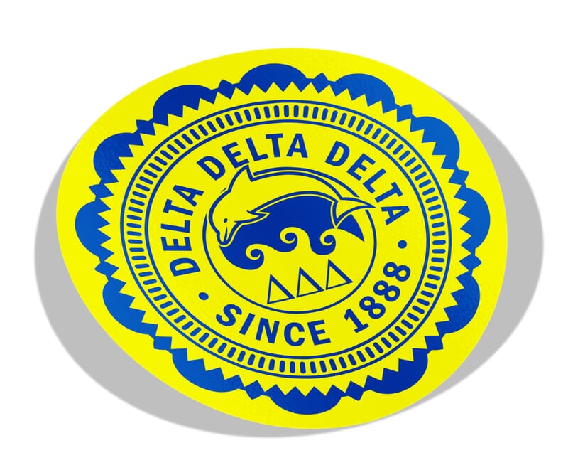 Delta Delta Delta 5" Sorority Seal Bumper Sticker SALE $3.95. - Greek Gear®