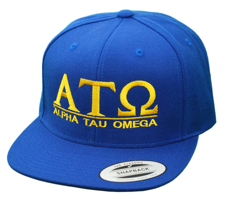 Alpha Tau Omega Flatbill Snapback Hats Original SALE $24.95. - Greek Gear®