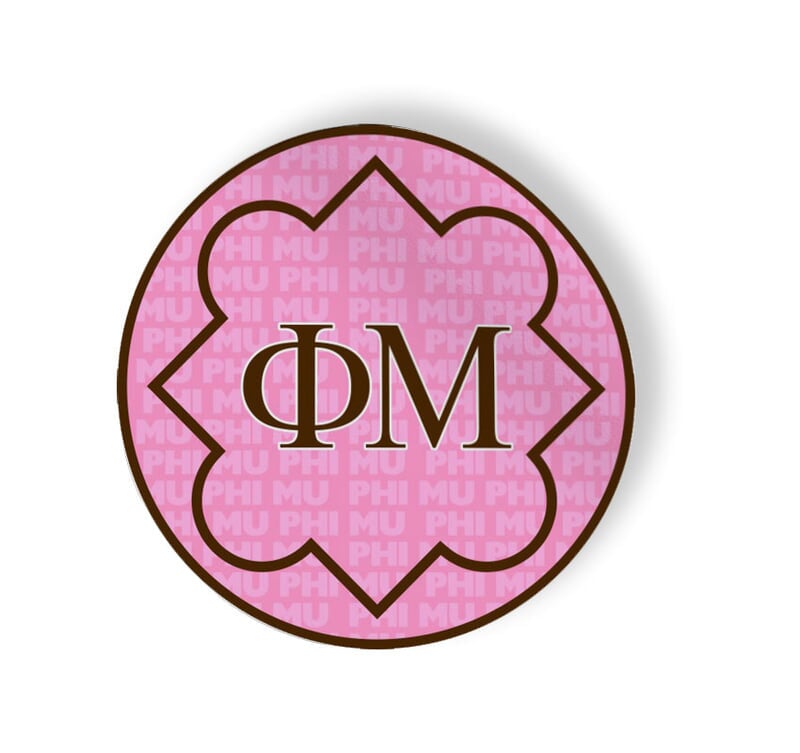 Phi Mu Mascot Round Decals SALE $4.95. - Greek Gear®
