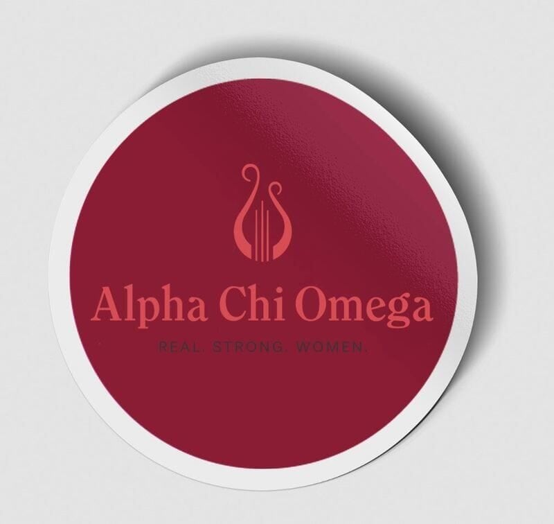 Alpha Chi Omega Logo Round Decal SALE $4.95. - Greek Gear®
