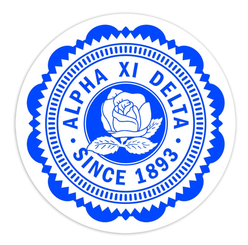 Alpha Xi Delta 5" Sorority Seal Bumper Sticker SALE $3.95. - Greek Gear®
