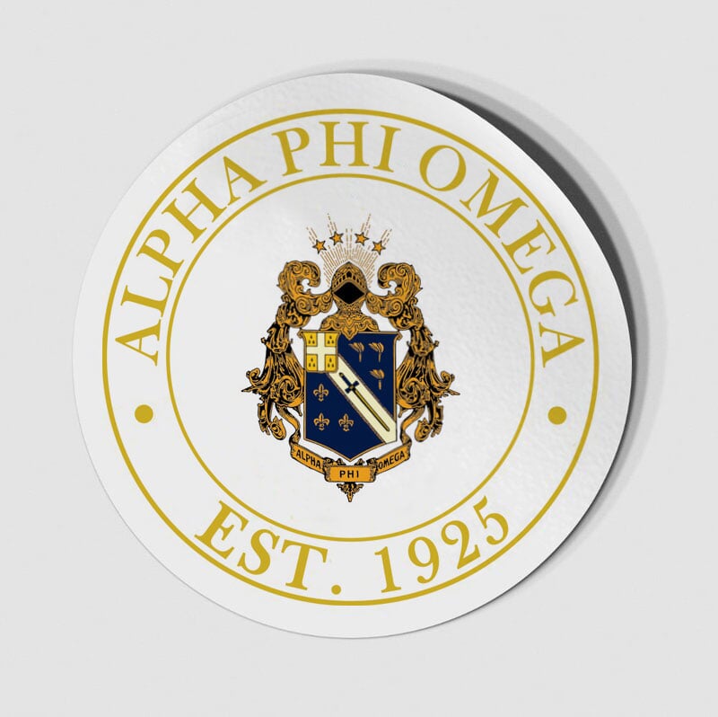 Alpha Phi Omega Circle Crest - Shield Decal SALE $6.95. - Greek Gear®