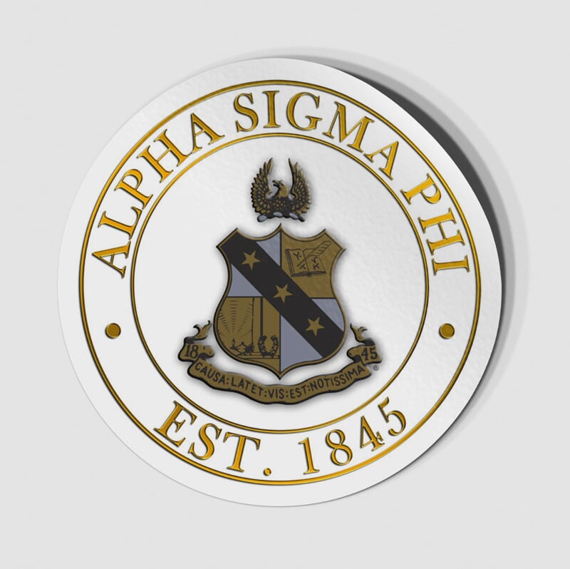 Alpha Sigma Phi Circle Crest - Shield Decal SALE $6.95. - Greek Gear®