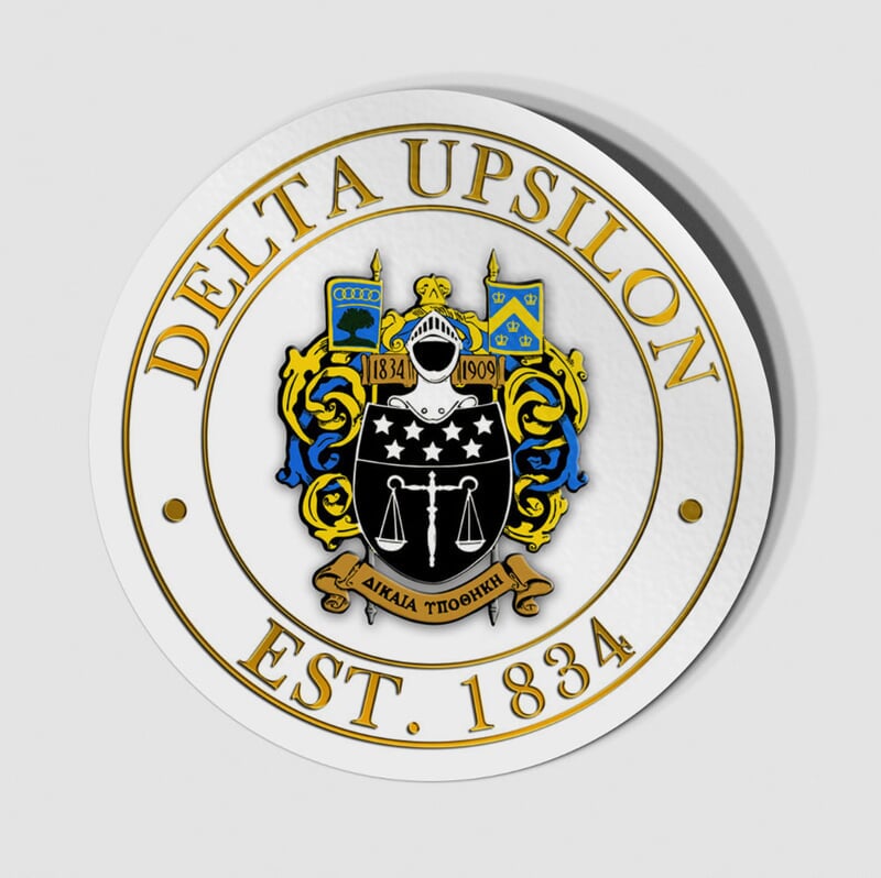 Delta Upsilon Circle Crest - Shield Decal SALE $6.95. - Greek Gear®