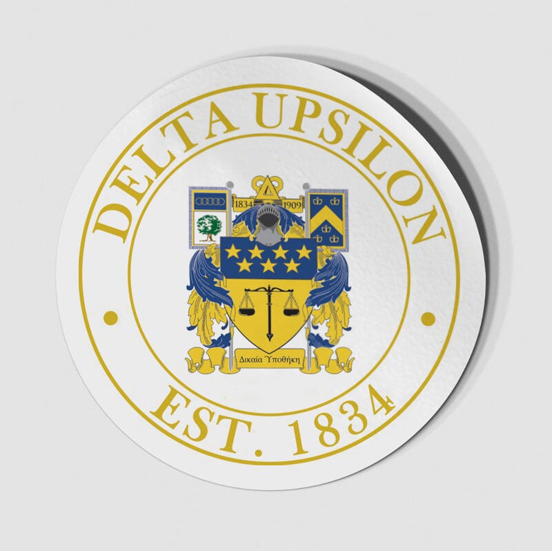 Delta Upsilon Circle Crest - Shield Decal SALE $6.95. - Greek Gear®