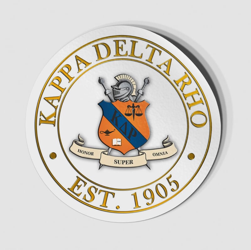 Kappa Delta Rho Circle Crest - Shield Decal SALE $6.95. - Greek Gear®